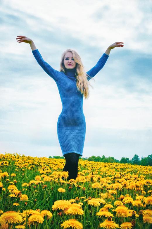 lady in the Flower Field - Free Stock Photo by Pixabay on Stockvault.net