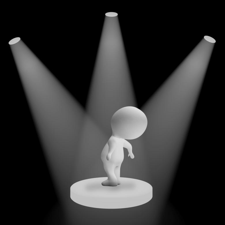White Spotlights On Character Highlighting Fame And Performance - Free ...