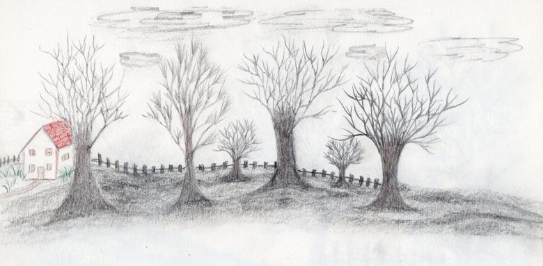 Landscape Drawing Of Hand Free Vector | Hand Draw Mountain Landscape